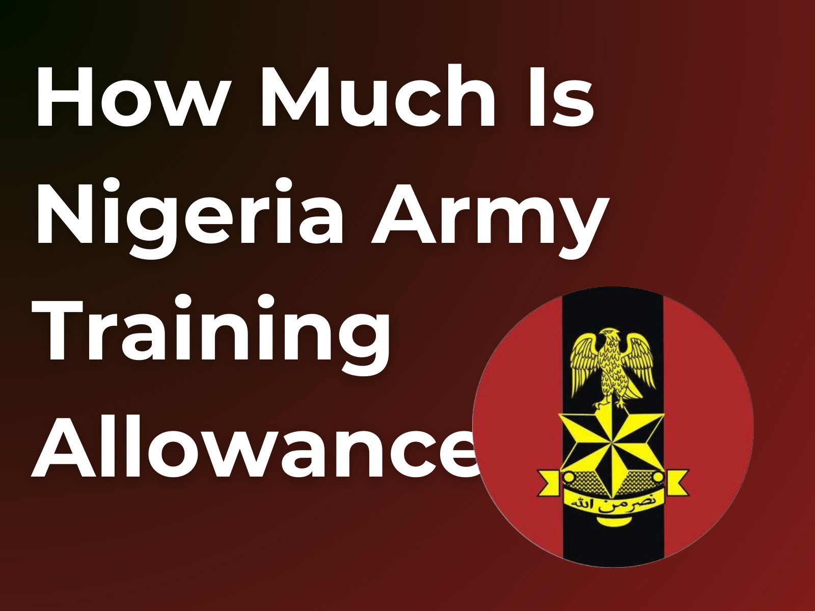 How Much is Nigeria Army Training Allowance? in 2025